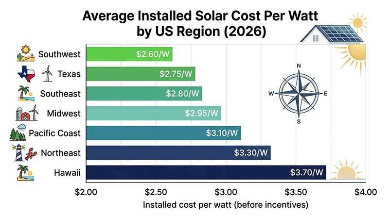 Solar Panel Cost Per Watt: What You Should Actually Pay in 2026 | Green ...